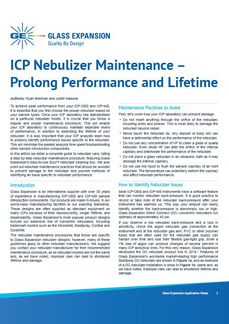 Online Cas I Pièces et consommables ICP Glass Expansion