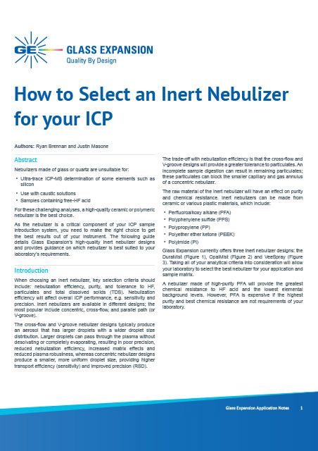 Online Cas I Pièces et consommables ICP Glass Expansion